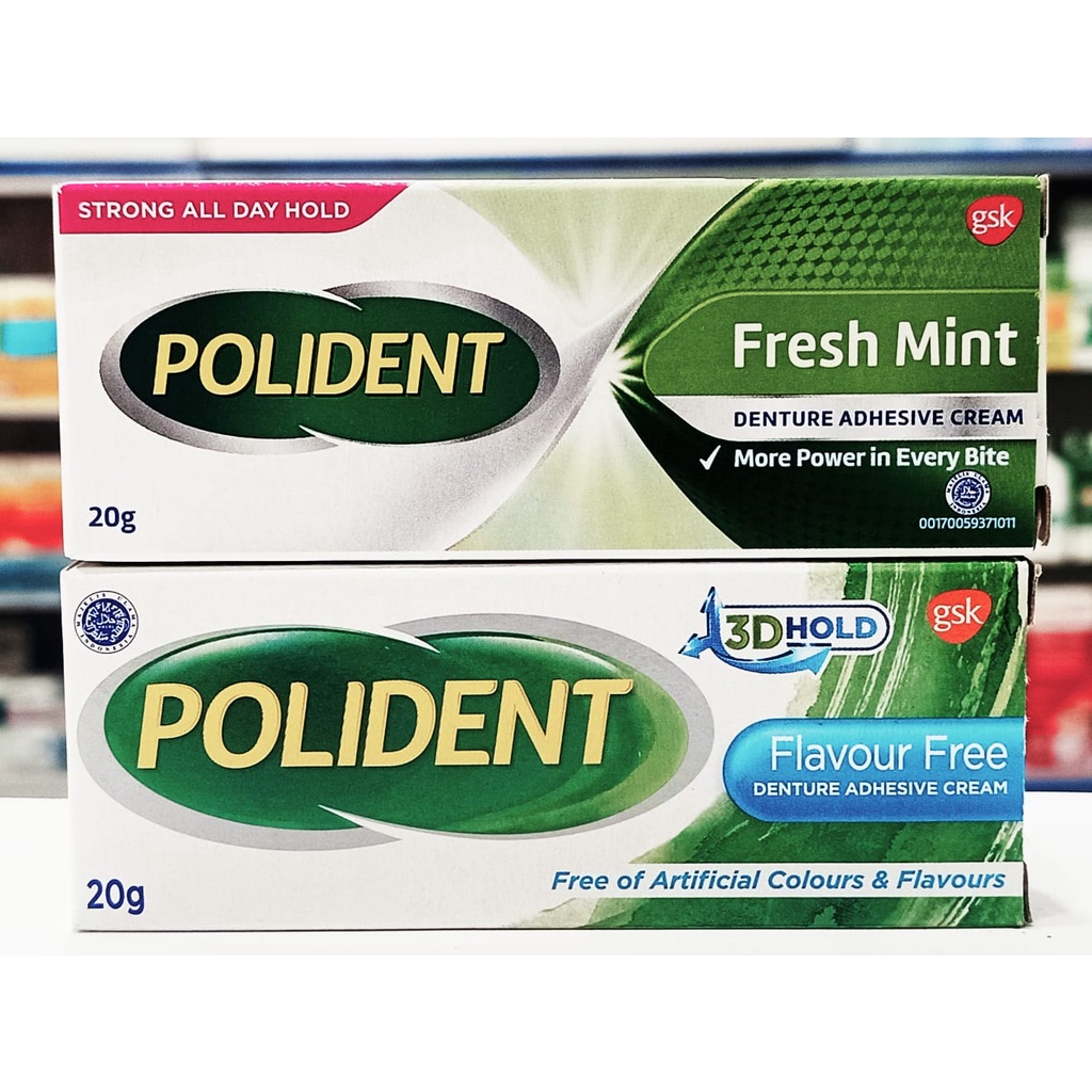 Jual Polident Fresh Mint & Flavour Free 𝟐𝟎𝐆𝐑 - Perekat/Lem Gigi Palsu ...