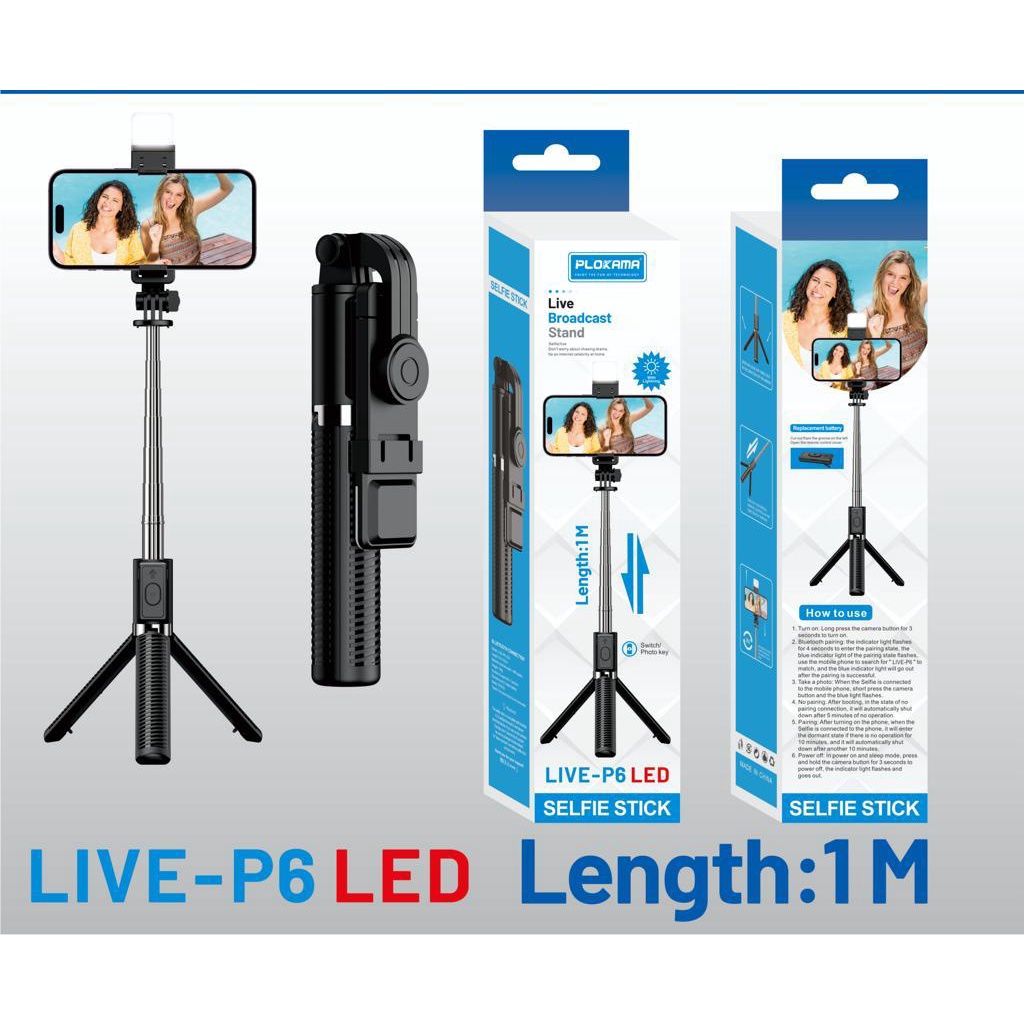 Jual tongsis led P6 1 METER / TONGSIS BLUETOOTH 3IN1 PANJANG 1METER ...