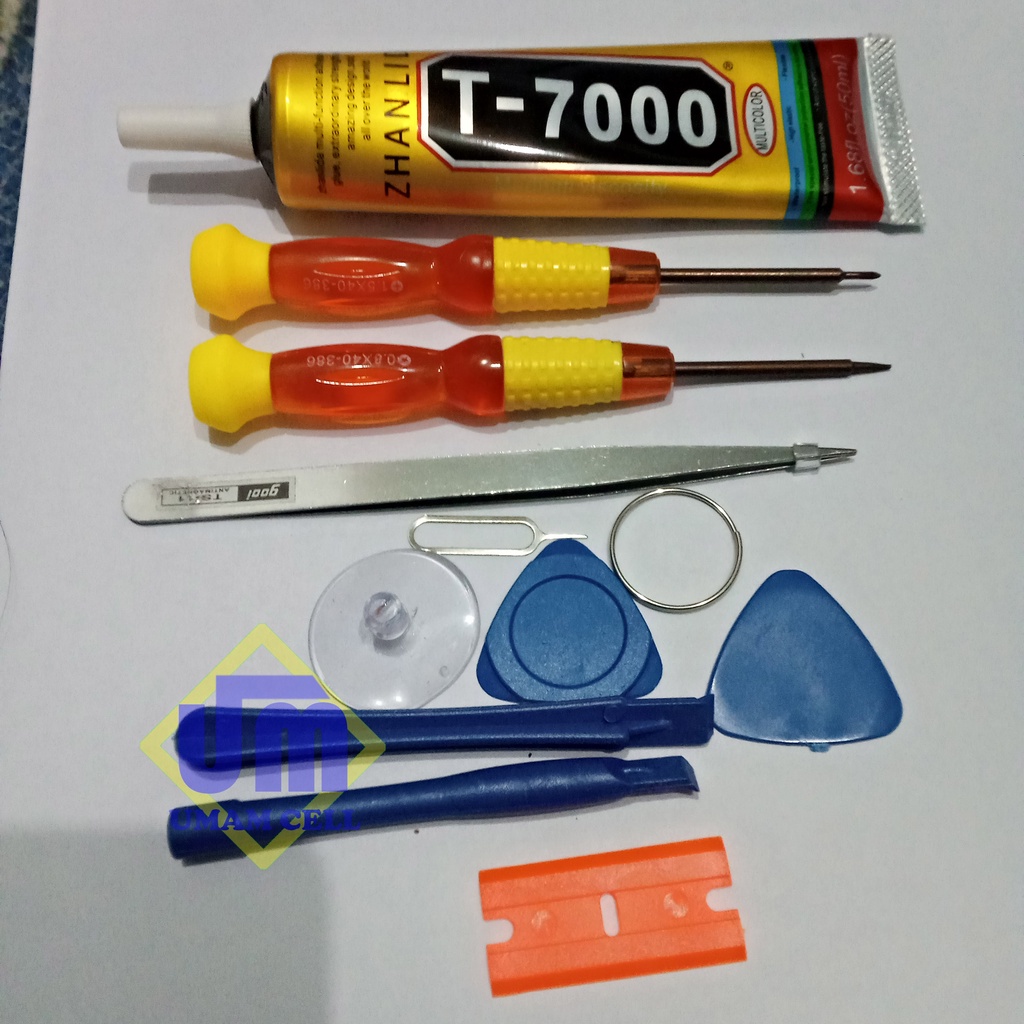 Jual OBENG 1 SET / 1 PAKET SERVICE HP REPARASI 10 in 1 + LEM B7000 15 ML BENING & T7000 15 HITAM ...