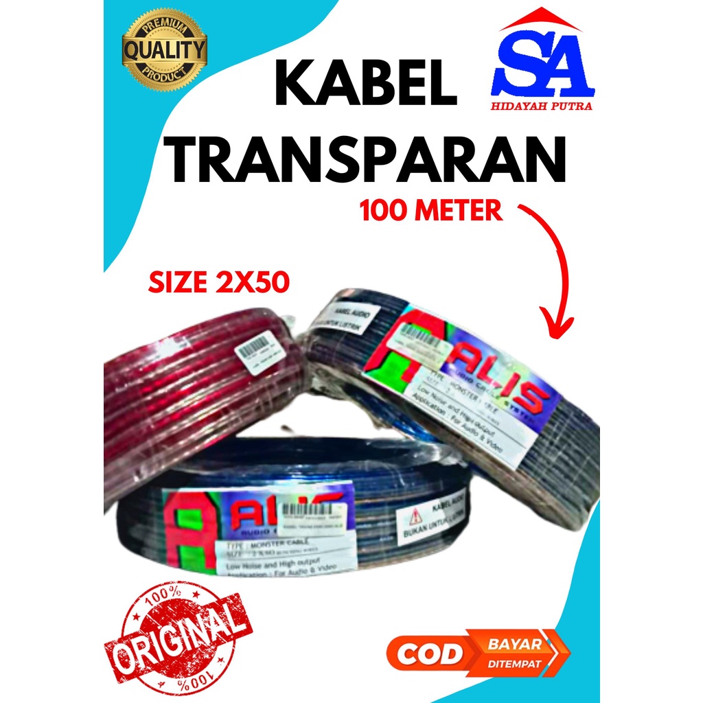 Jual KABEL TRANSPARAN UKURAN 2X50 MERK KENKO PANJANG 100 METER KABEL ...
