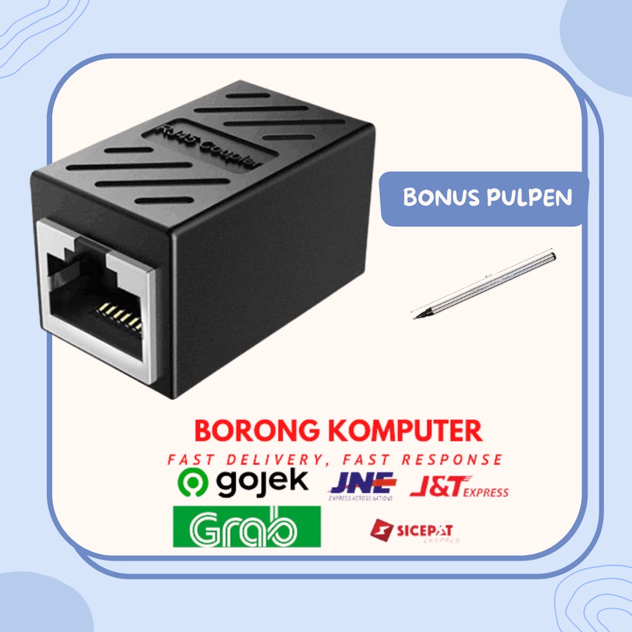 Jual Connector Barrel rj45 coupler cat 5 6 7 - Sambungan rj45 | Shopee ...