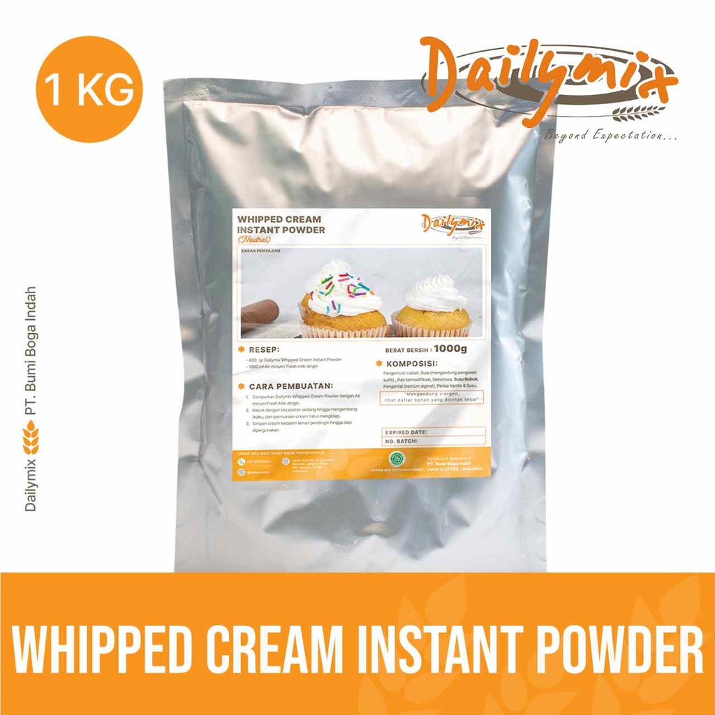 Jual ( Dailymix) Whipped Cream Instant Powder / Krim Kocok Bubuk ...