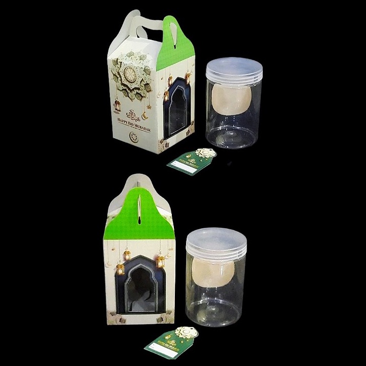 Jual ( 5 pcs ) Box Toples Tabung 600ml Eid Mubarak Kardus Kemasan ...
