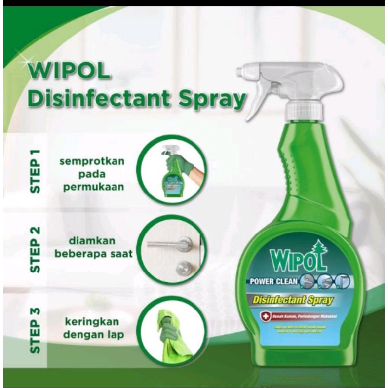 Jual Wipol Spray Disinfektan Pembersih Serbaguna Power Clean 500 ml | Shopee Indonesia