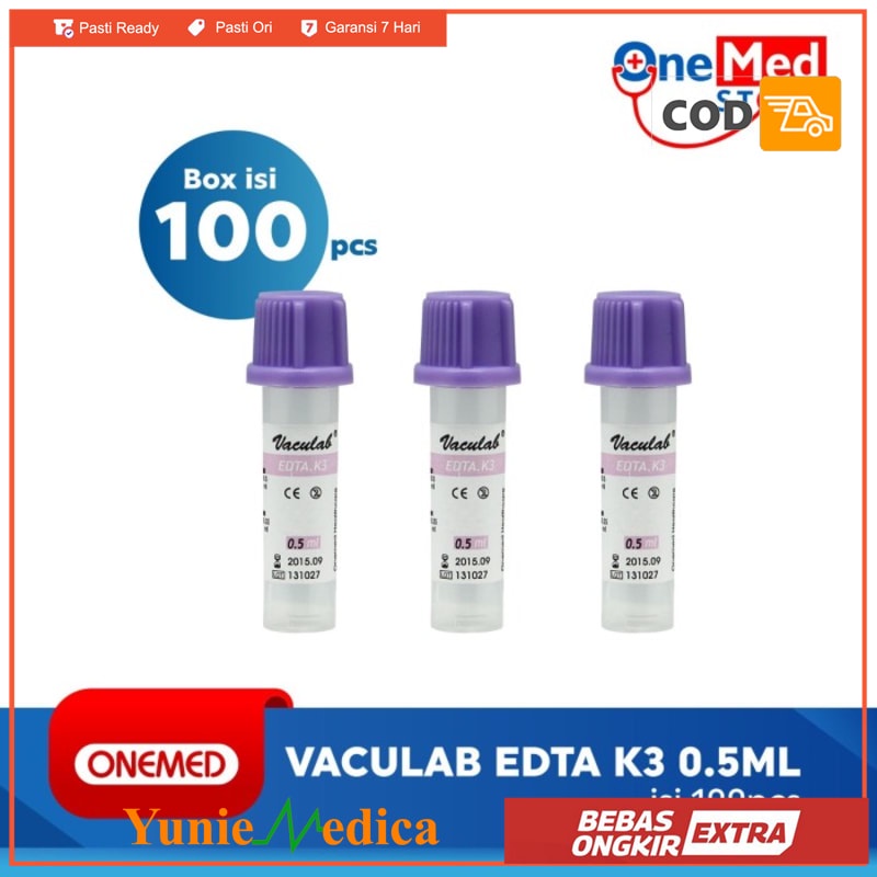 Jual Tabung Darah Vaculab MICRO EDTA 0.5ml Glass OneLab OneMed Box Isi 100 | Shopee Indonesia