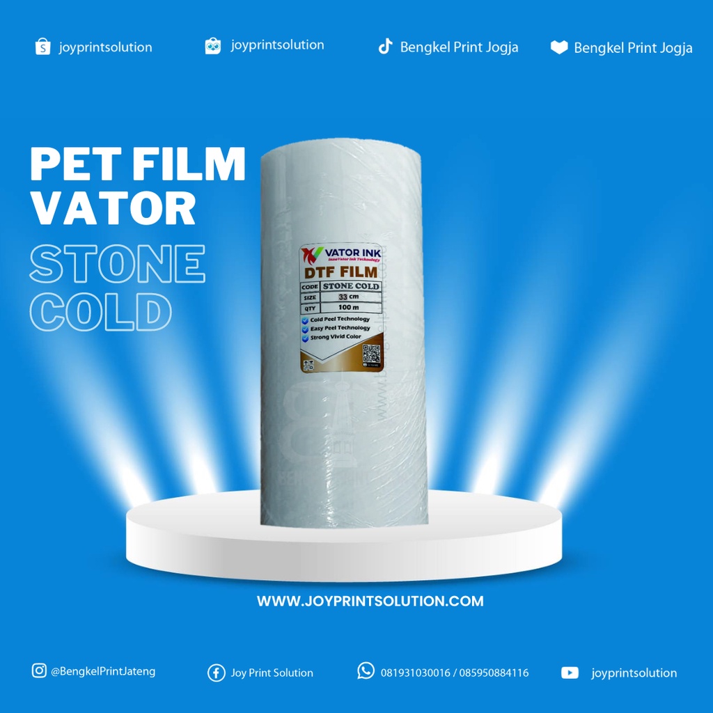 Jual Pet Film DTF Vator Stone Cold 30cm x 100m ( 1 roll) | Shopee Indonesia