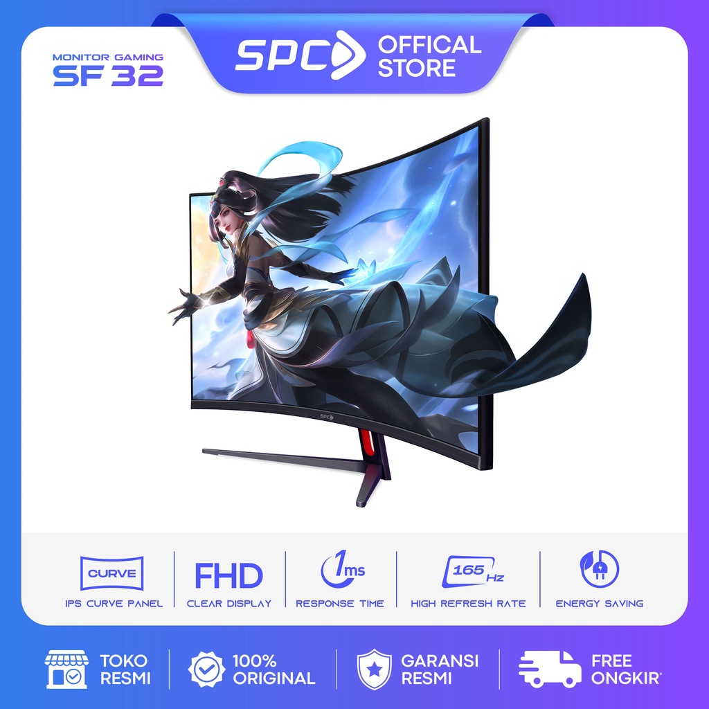 Jual Monitor Gaming SPC SF 32 inch curve | Shopee Indonesia