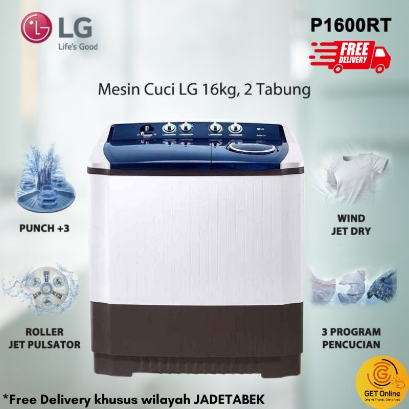 Jual Mesin Cuci LG 2 Tabung LG P1600RT 16KG | Shopee Indonesia