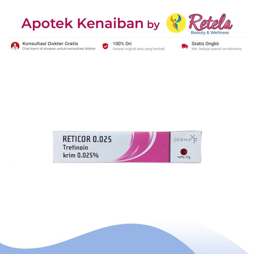 Jual Reticor 0.025% Cream 15 gr / Tretinoin / Retonic Acid - Krim ...
