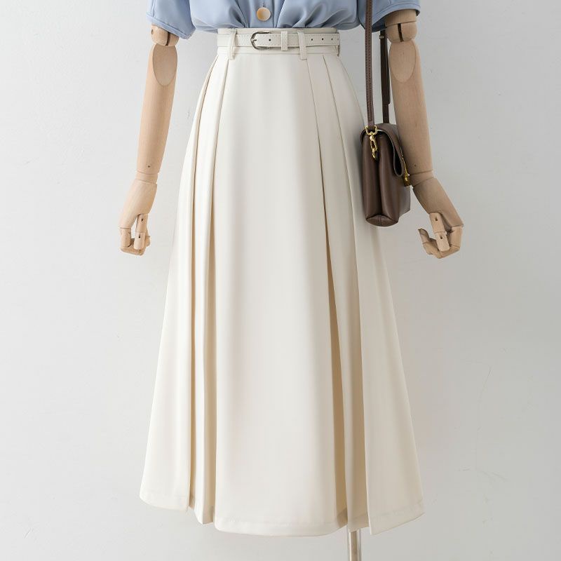Jual Elimra Flared Pleat Skirt | AT125 Afternoon Tone | Shopee Indonesia