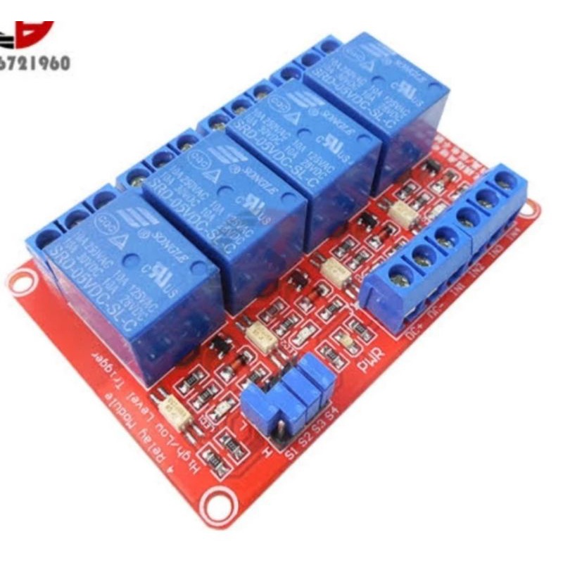Jual Relay 4 channel 5v PLC dll high low 250VAC 30VDC 10a module active ...