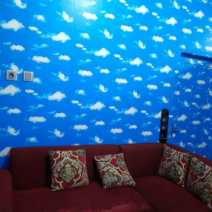 Jual Wallpaper Sticker Dinding Awan Biru Langit // 10m x 45cm | Shopee ...