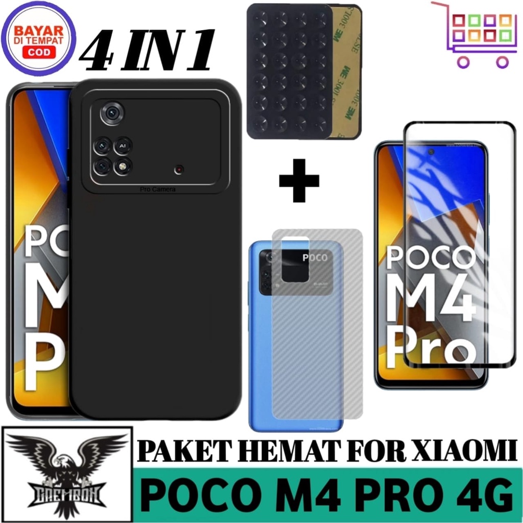 Jual PAKET 4IN1 CASE XIAOMI POCO M4 PRO 4G SOFT CASE PRO CAM FREE ...