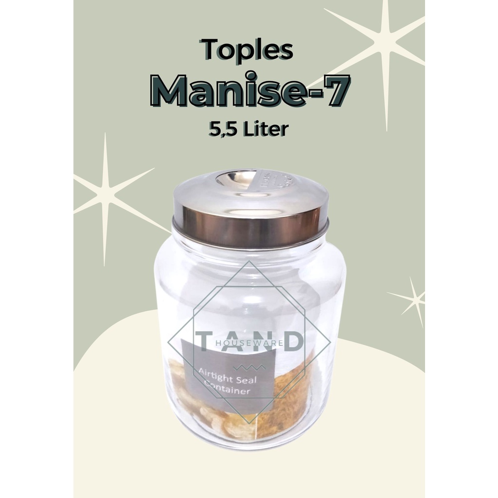 Jual TOPLES KACA DLX MANISE 7 GLASS JAR UKURAN 5.5 LITER | Shopee Indonesia