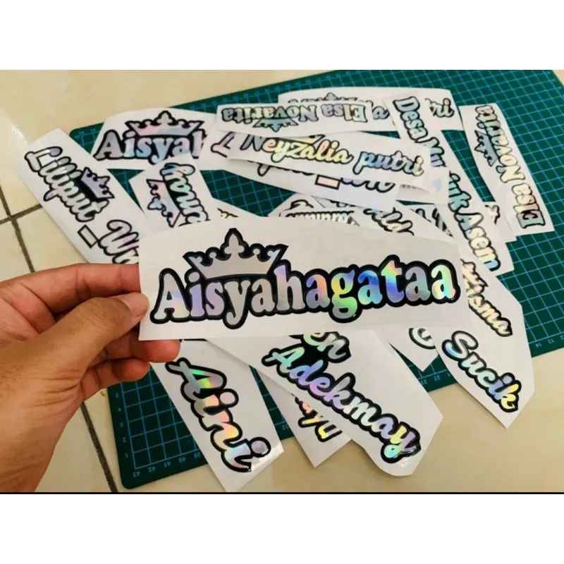 Jual stiker nama mahkota custom sticker king Queen raja ratu | Shopee ...