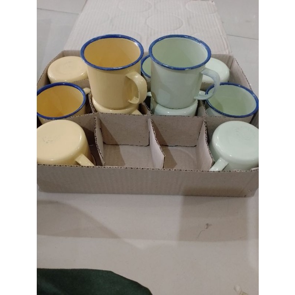 Jual Mug Polos Enamel 7cm – Paket 6pcs Setengah Lusin Mug Cangkir Polos ...