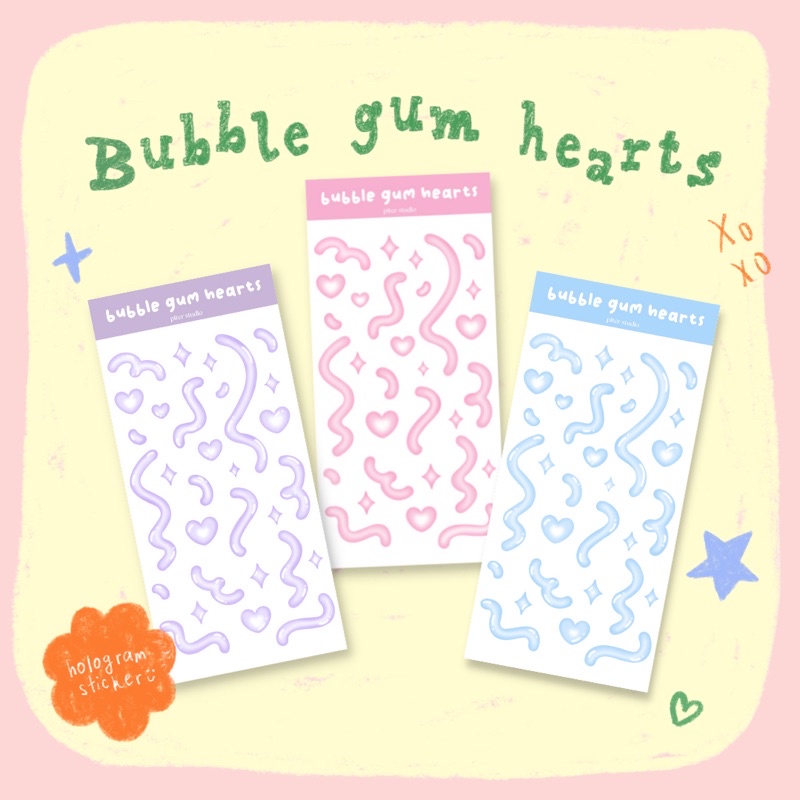 Jual Bubble Gum Hearts poca deco sticker | Shopee Indonesia