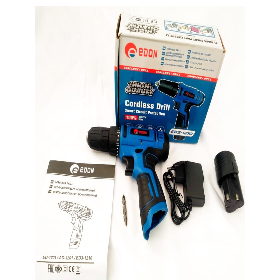 Jual MESIN BOR CORDLESS EDON 12 VOLT BOR BATERAI BOR CHARGER EDON ED3 ...
