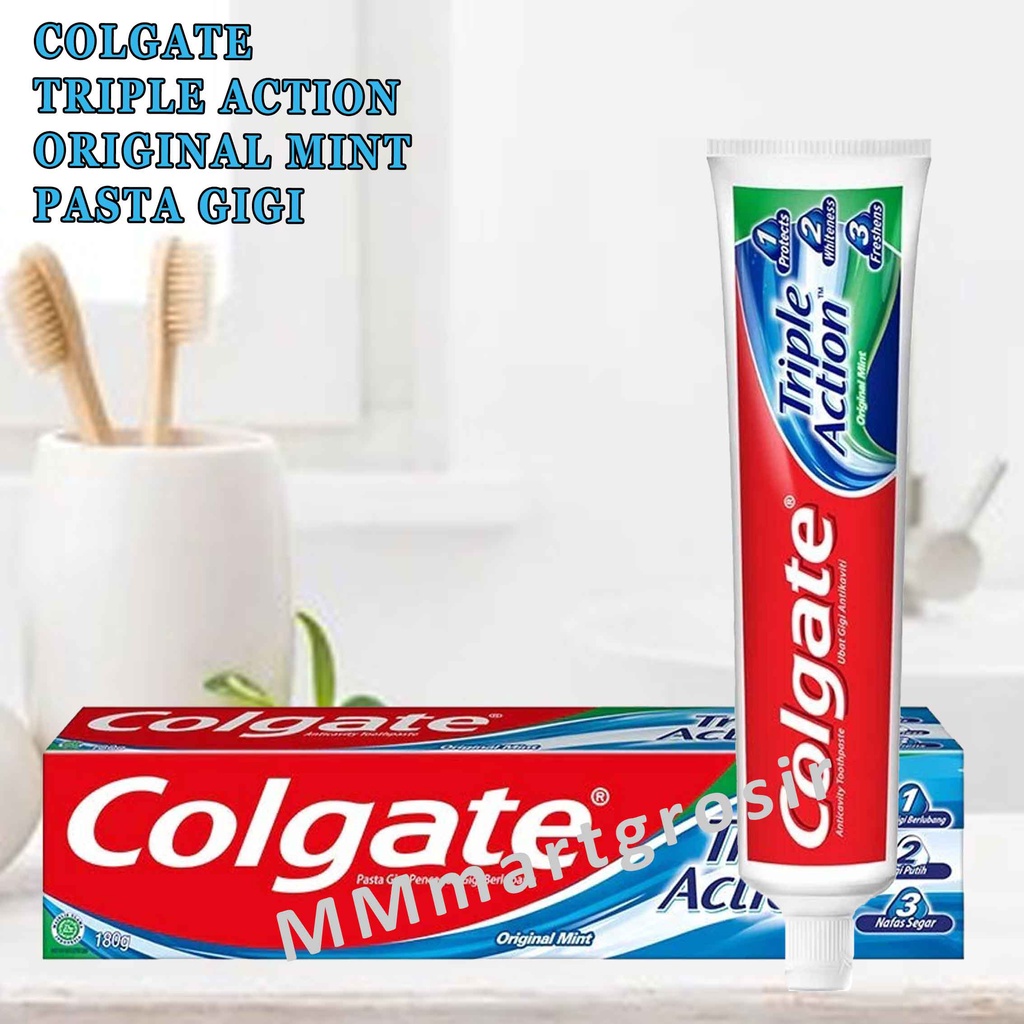 Jual Colgate/ Triple Action/ Pasta Gigi/ Original Mint/ 180g | Shopee ...