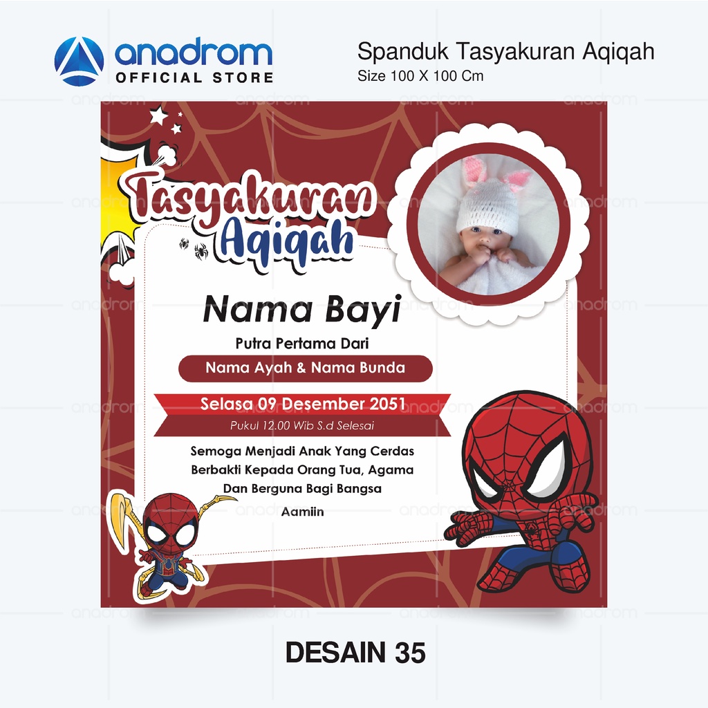 Jual Spanduk Tasyakuran Aqiqah Untuk Laki laki | Banner Aqiqah Custom ...