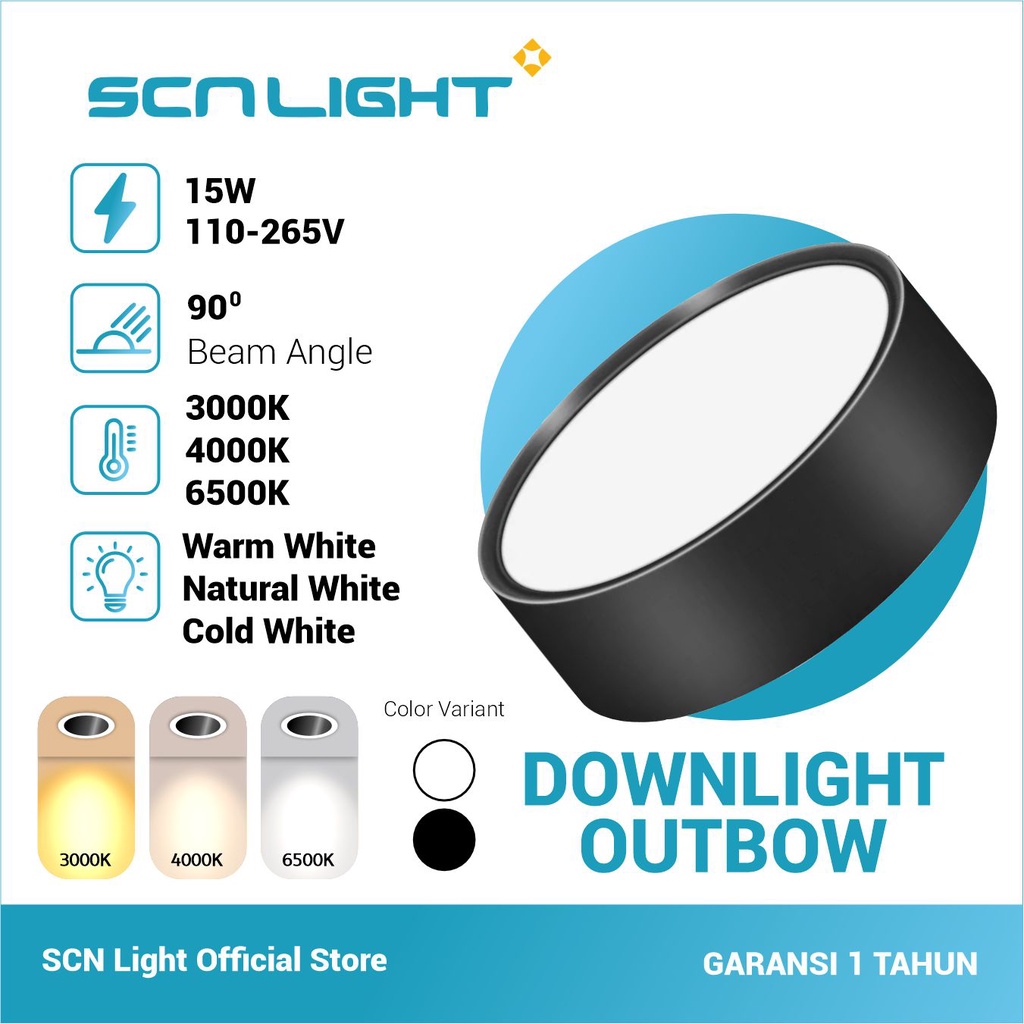 Jual Lampu LED Downlight Outbow 15 Watt Surface Mounted Plafon 15W ...