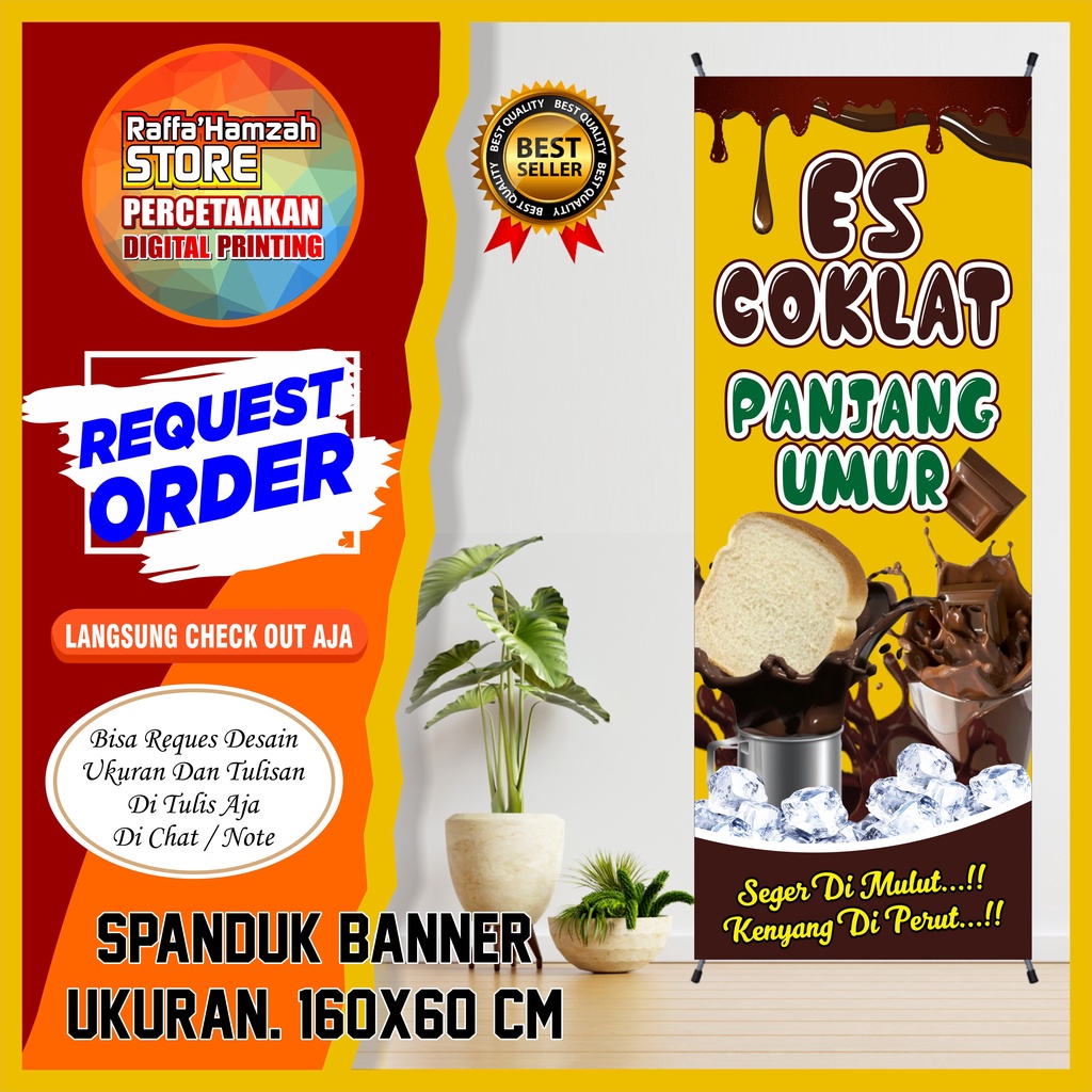 Jual SPANDUK ES COKLAT BAHAGIA BANNER ES COKLAT UKURAN 160X60 cM ...