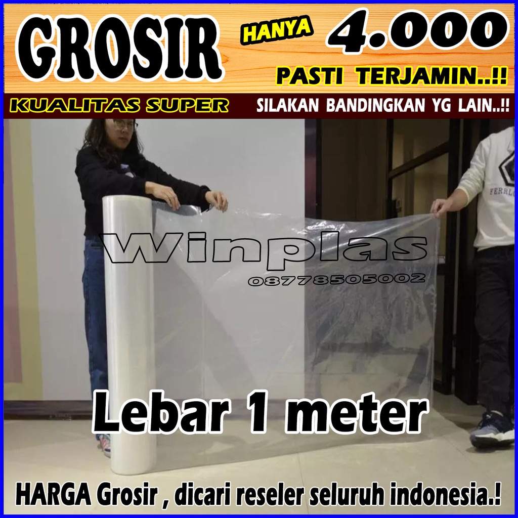 Jual Plastik Bening Meteran Cor 1 meter 100cm Sarung Nyarung Kantong ...