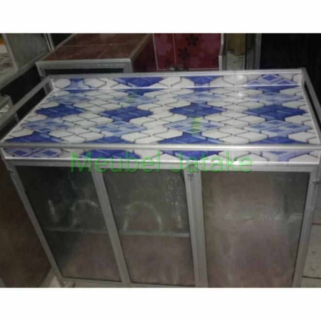 Jual Meja Dapur Meja Kompor 3 Pintu + Rak Piring Dapur Model Rata ...