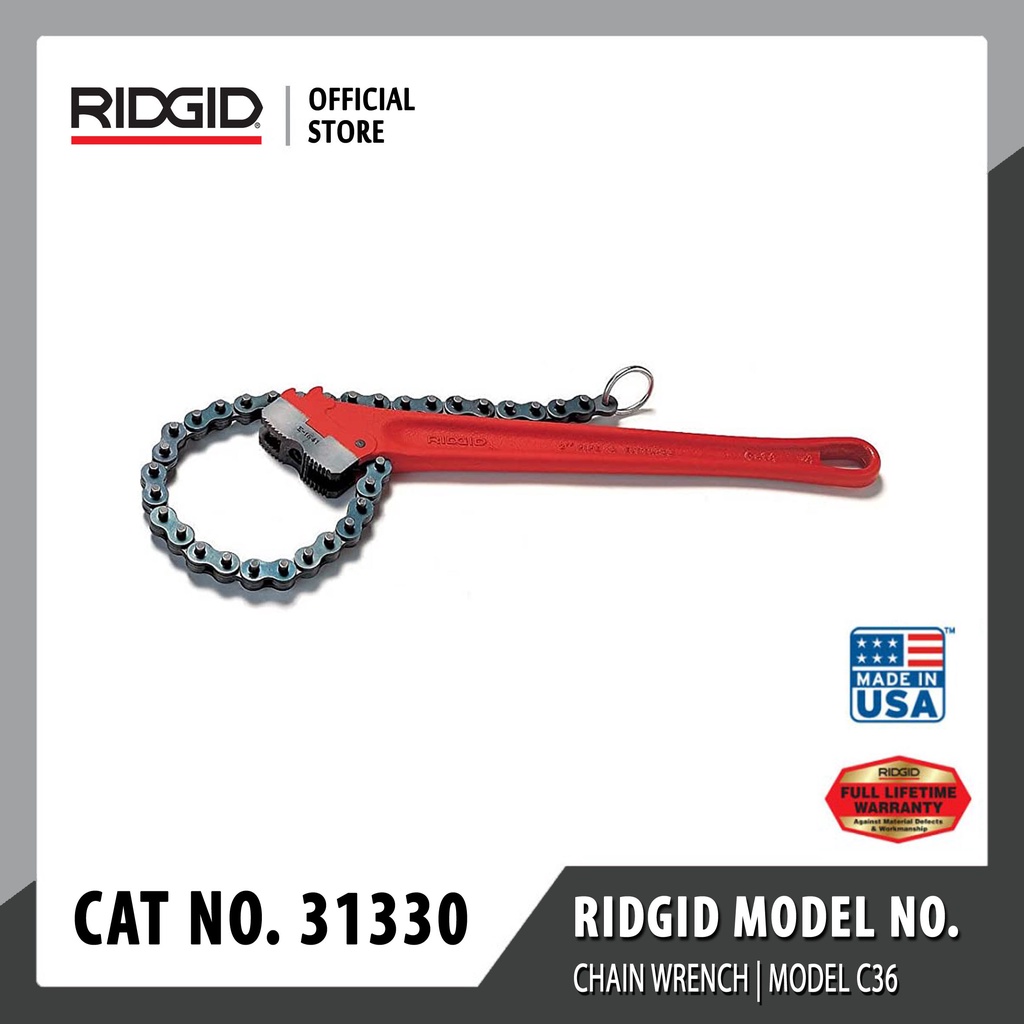 Jual RIDGID Heavy Duty Chain Wrench C36 Chain 31330 | Shopee Indonesia