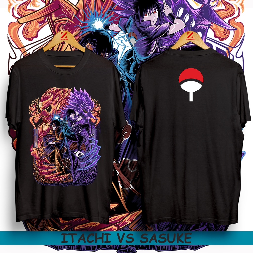 Jual KAOS DISTRO ANIME / KAOS PRIA WANITA ITACHI VS SASUKE | Shopee ...