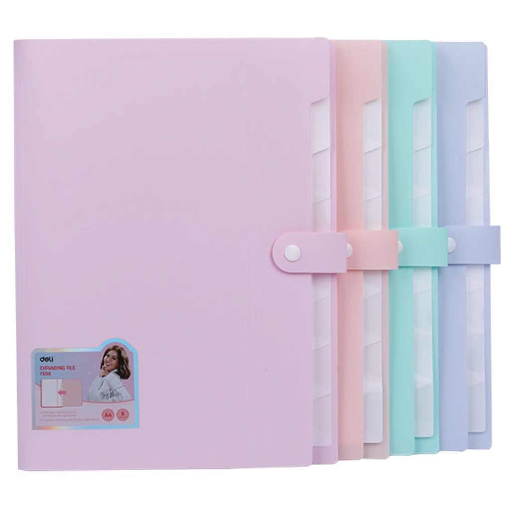 Jual EXPANDING FILE A4 MAP SEKAT DOKUMEN DELI F698 WARNA PASTEL LUCU ...