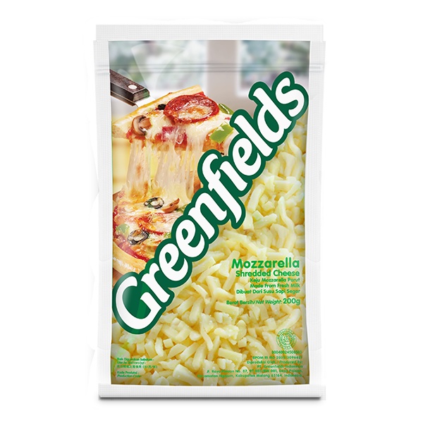 Jual GREENFIELDS MOZZARELA CHEESE SHREDDED 200 GR - KEJU | Shopee Indonesia