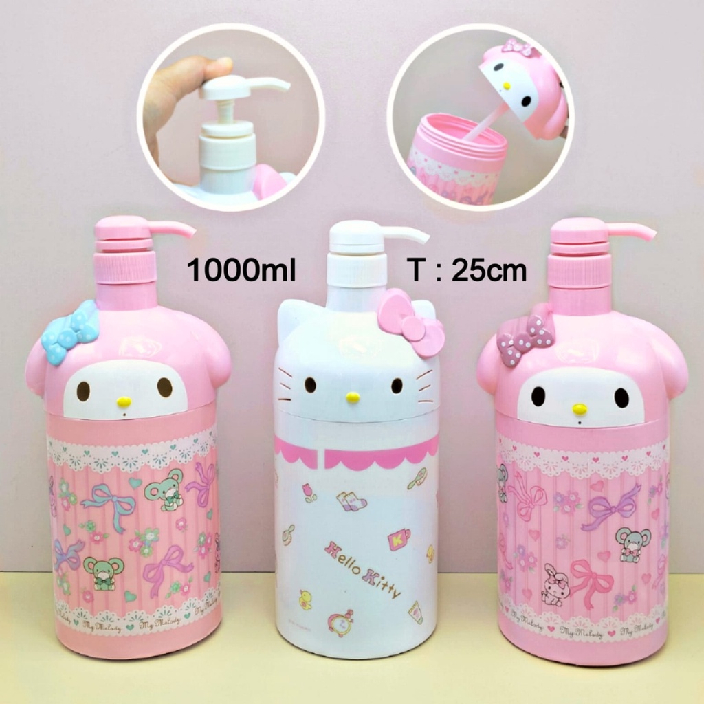 Jual Botol Sabun Pump JUMBO 1 LITER / Botol Sabun Pump Hello Kitty ...