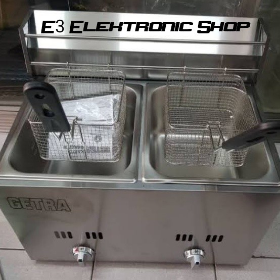 Jual Getra Gas Deep Fryer Gf 102G 2 Tank 10 Liter Stainless ORIGINAL | Shopee Indonesia