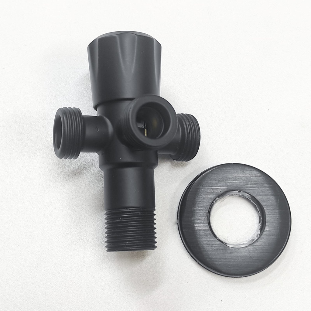 Jual Stop Kran air Cabang 3 Stainless 304 Hitam Keran air Shower Valve ...