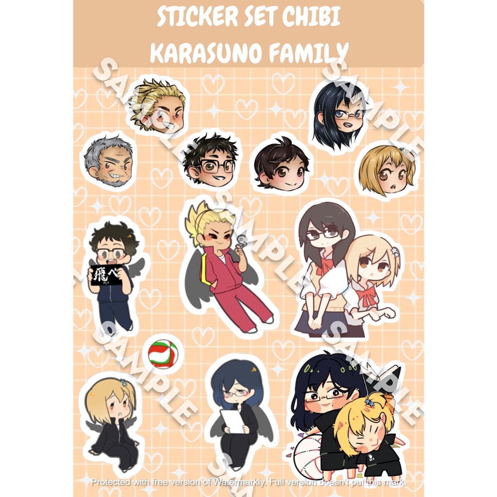 Jual STICKER SET CHIBI A6 HAIKYUU EDISI KARASUNO KAGEYAMA HINATA SHOYO ...
