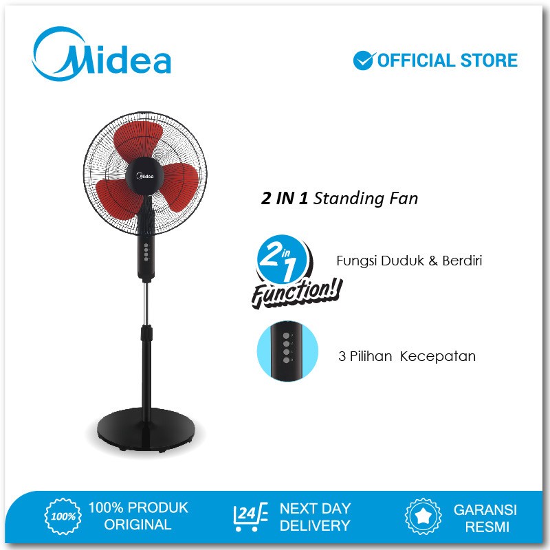 Jual Midea Kipas Angin FS40-19K Standing Fan 16 Inch | Shopee Indonesia
