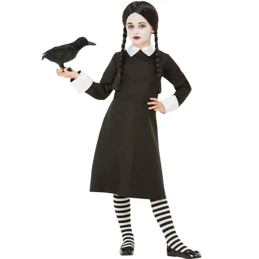 Jual Dress Dres Outer Anak Baju Film The Addams Cosplay Wednesday Hitam ...