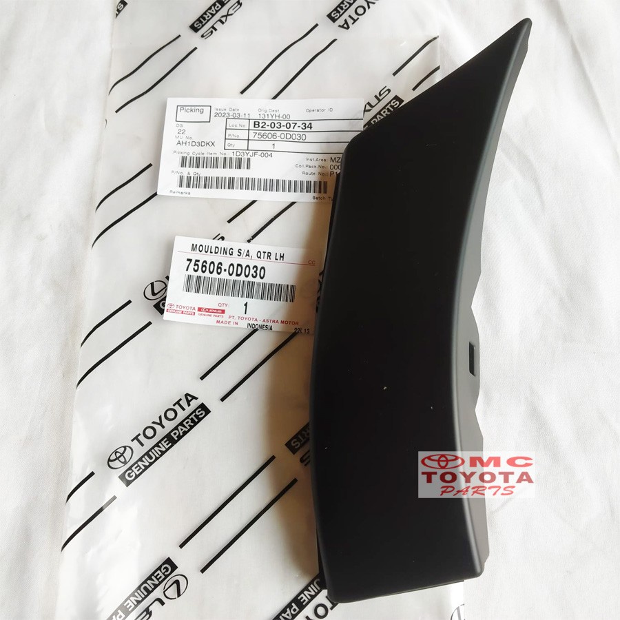 Jual Cover Moulding Quarter Samping Pintu Kiri Toyota Sienta 75606 ...