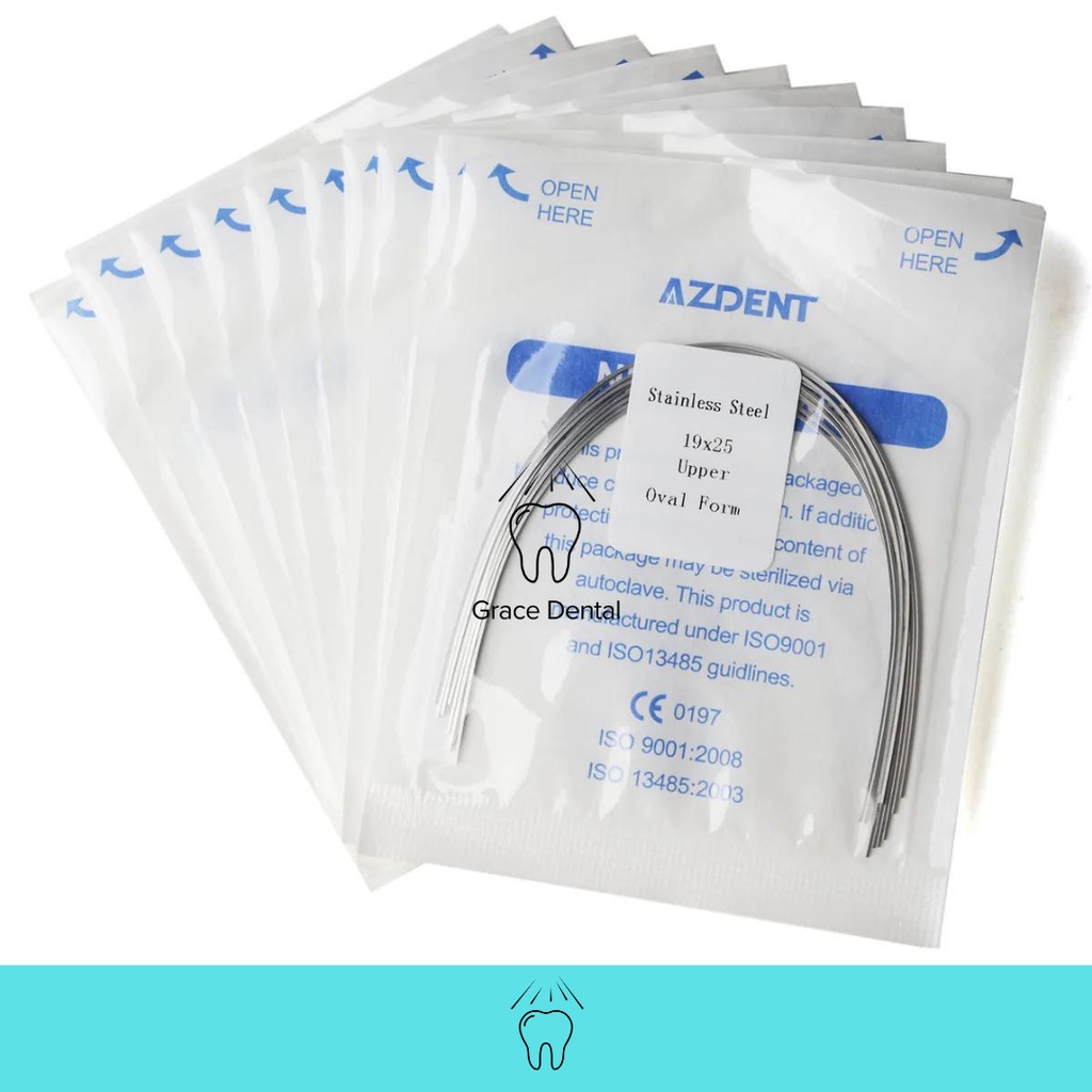 Jual Wire Ortho STAINLESS STEEL AZDENT Kawat Gigi Behel Dental | Shopee ...