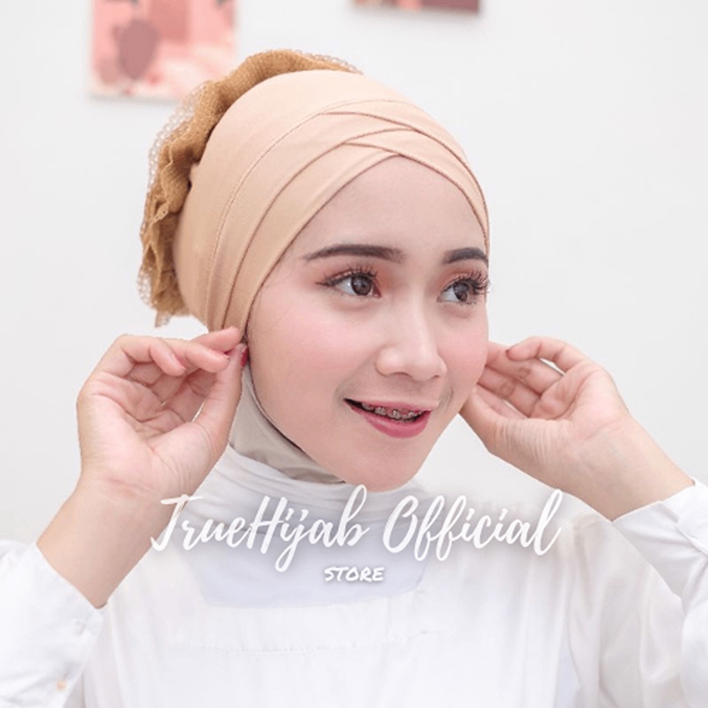 Jual Ciput Inner Hijab Turki Silang Cepol Renda Premium Brukat Polos ...