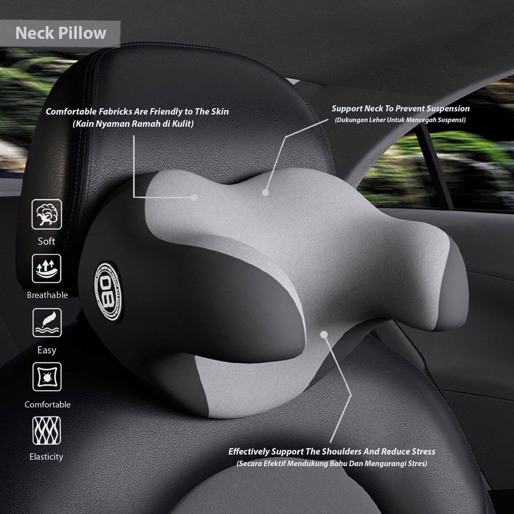 Jual Sandaran Kepala Kursi Mobil Penumpang Bantal Leher Mobil Traveling ...
