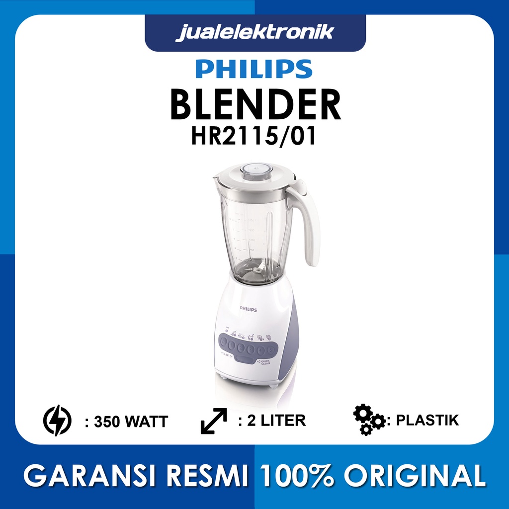 Jual Philips HR2115/01 – Blender Plastik 2 Liter 350 Watt Grey Tanpa ...
