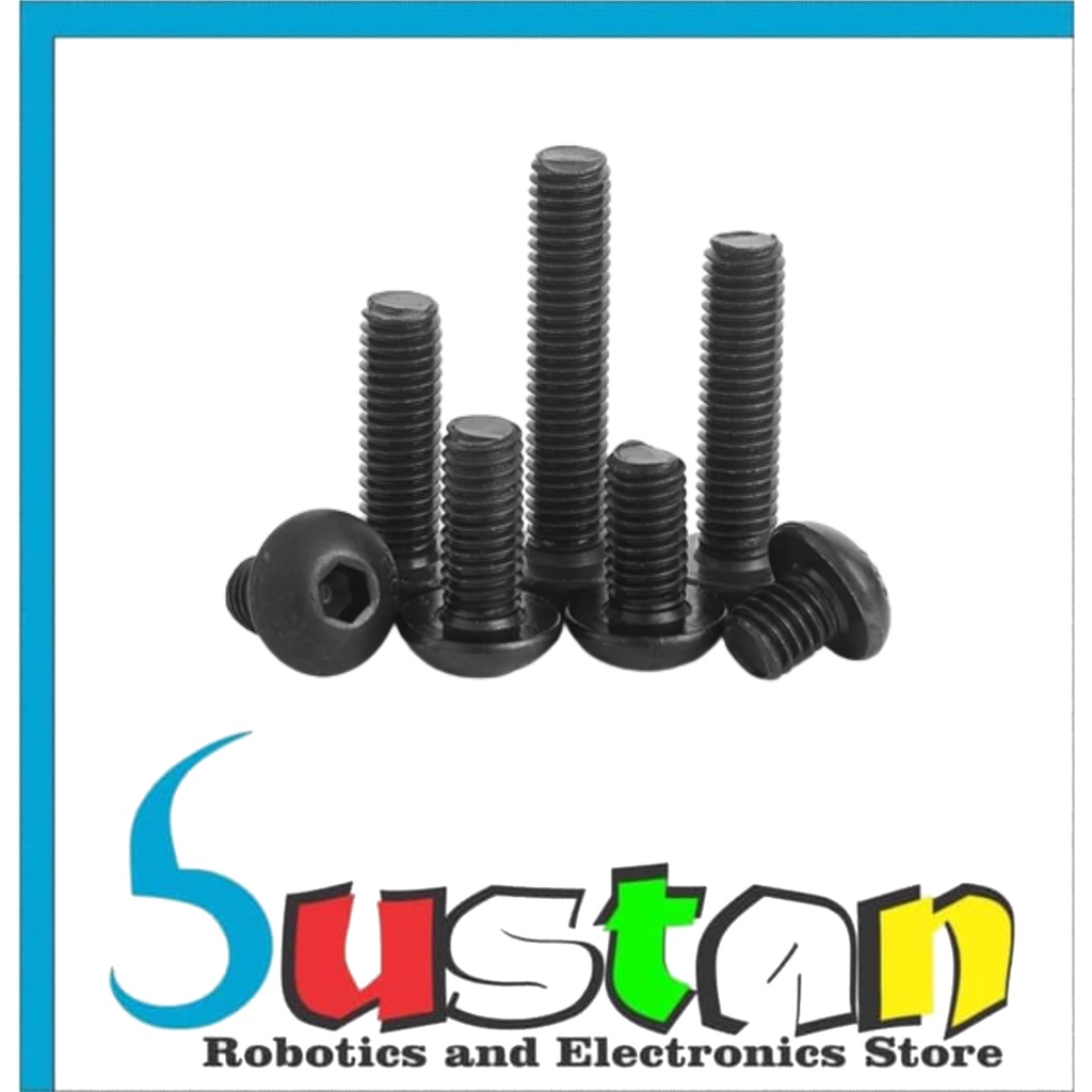 Jual BAUT M4 HEXAGONAL HEIGHT M4X40 MM 40MM 4CM BLACK ROUND METAL SCREW ...