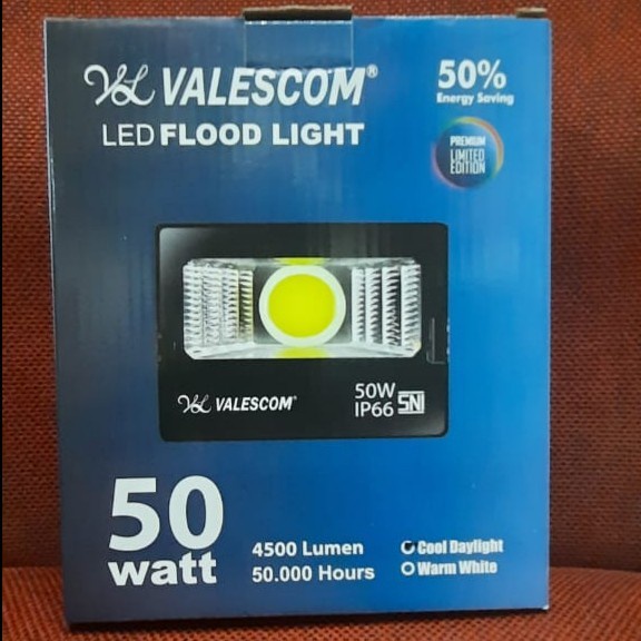Jual Lampu Sorot AC 50 Watt Tembak IP66 Valescom LED Flood Light Cool ...