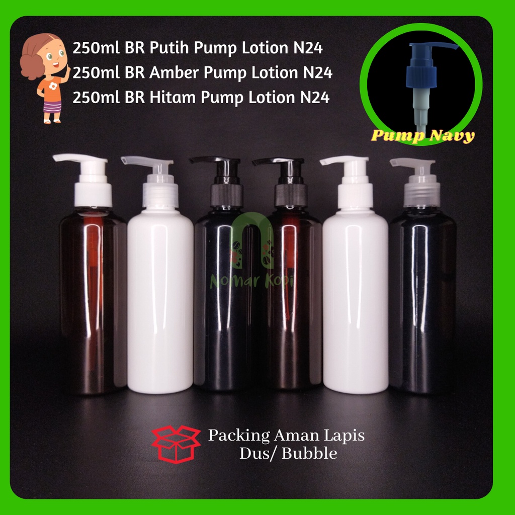 Jual BOTOL 250ml BR AMBER PUMP TREATMENT PET TEBAL PET TEBAL ...