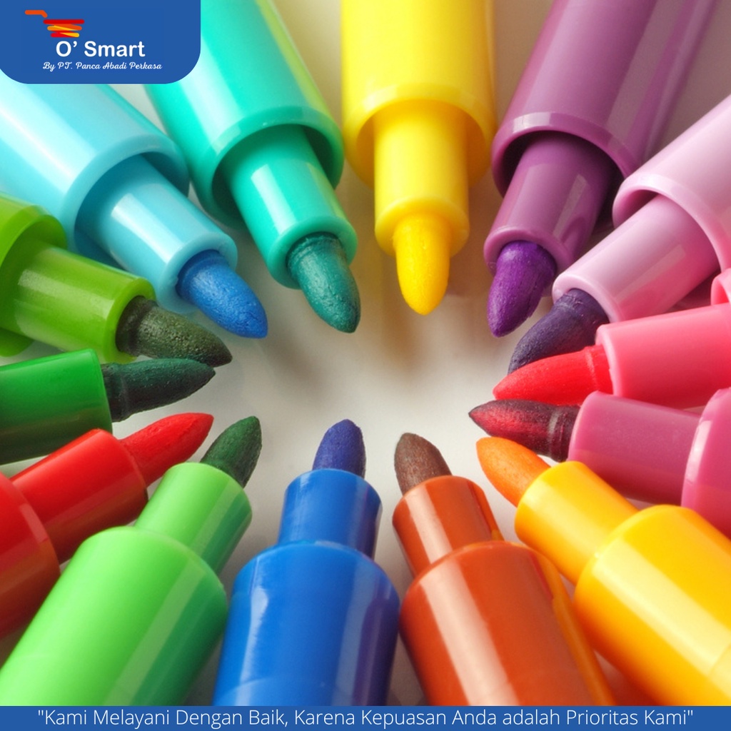 Jual SNOWMAN Spidol 24 Warna isi 1 set 24 pcs | Shopee Indonesia
