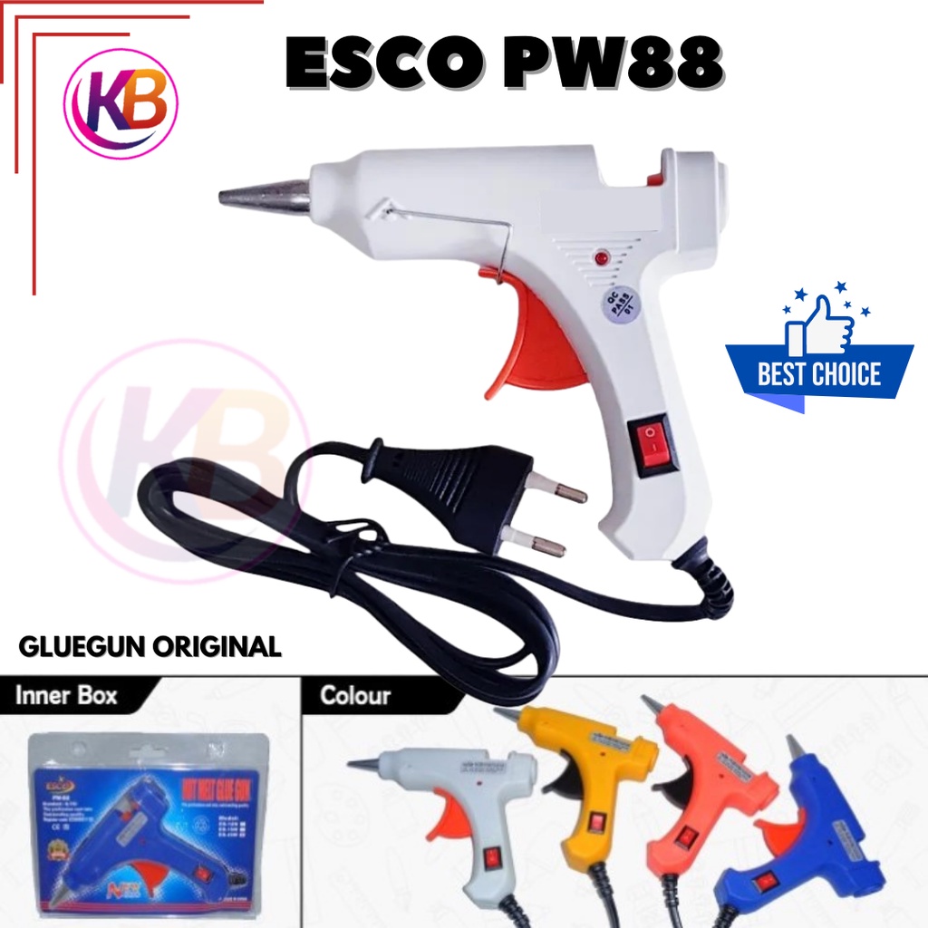 Jual Alat Lem Tembak 20 Watt (FREE LEM) - Glue Gun Lem Tembak Esco PW88 ...