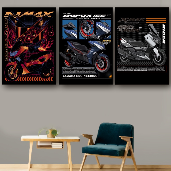 Jual KARIMAKE Poster Kayu MAXI FAMILY YAMAHA NMAX XMAX AEROX LEXI ...
