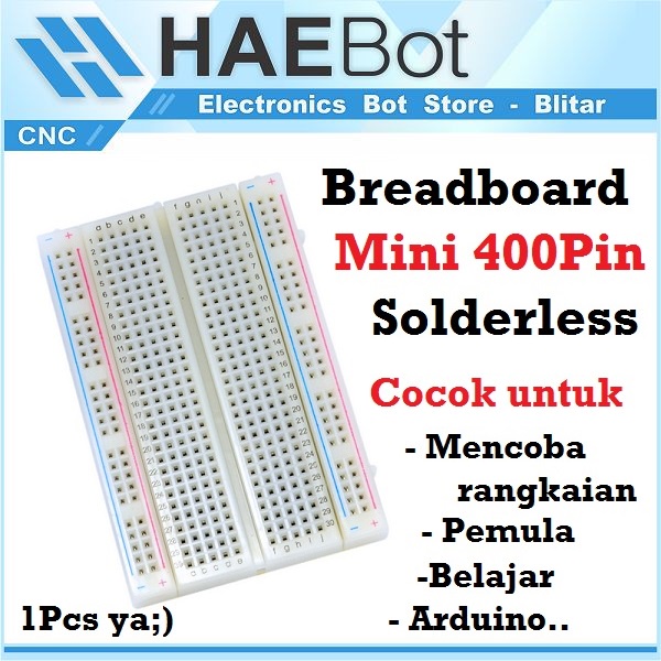 Jual [HAEBOT] Breadboard Sedang 400 Lubang Tie Lubang ProjectBoard Pcb ...